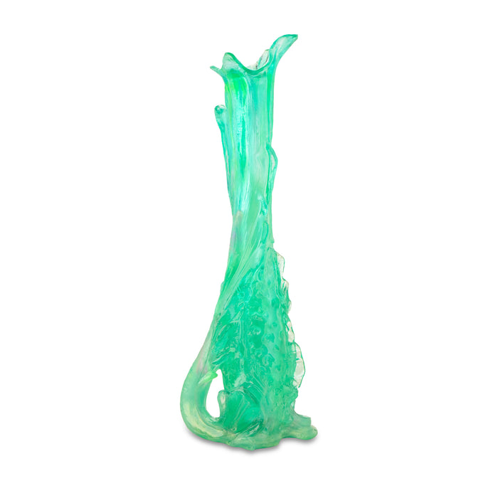 Tall Nouveau Bud Vase (greens)