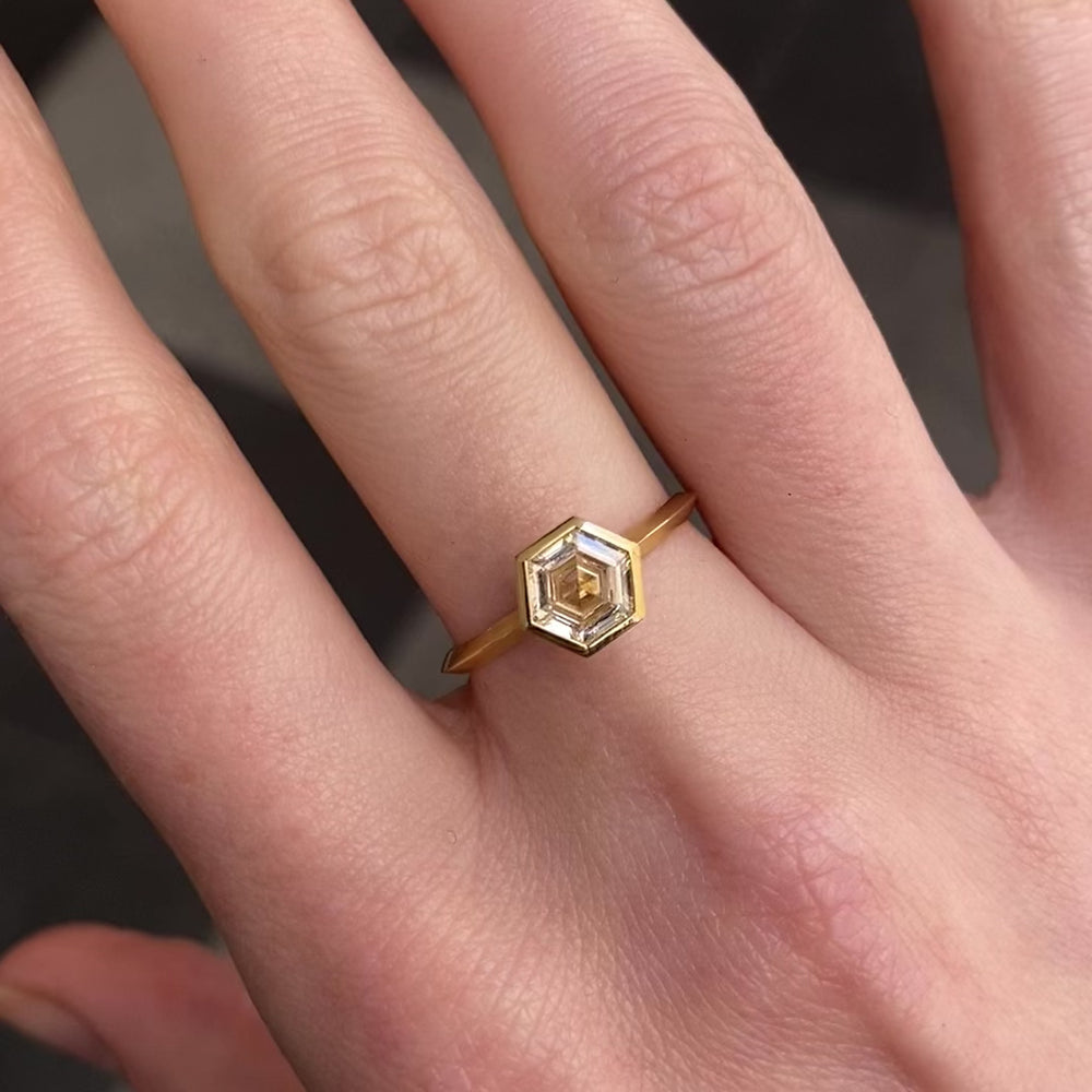 Hexagonal Step Cut Elevate Ring