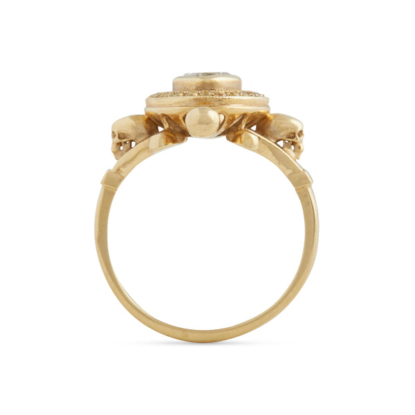 Diamond and Skulls Victorian Gothic ring